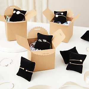 Juvale 12 Pack Velvet Bracelet Cushion Pillows for Watches and Bangles, Jewelry Display for Selling, Black (3 x 3 in)