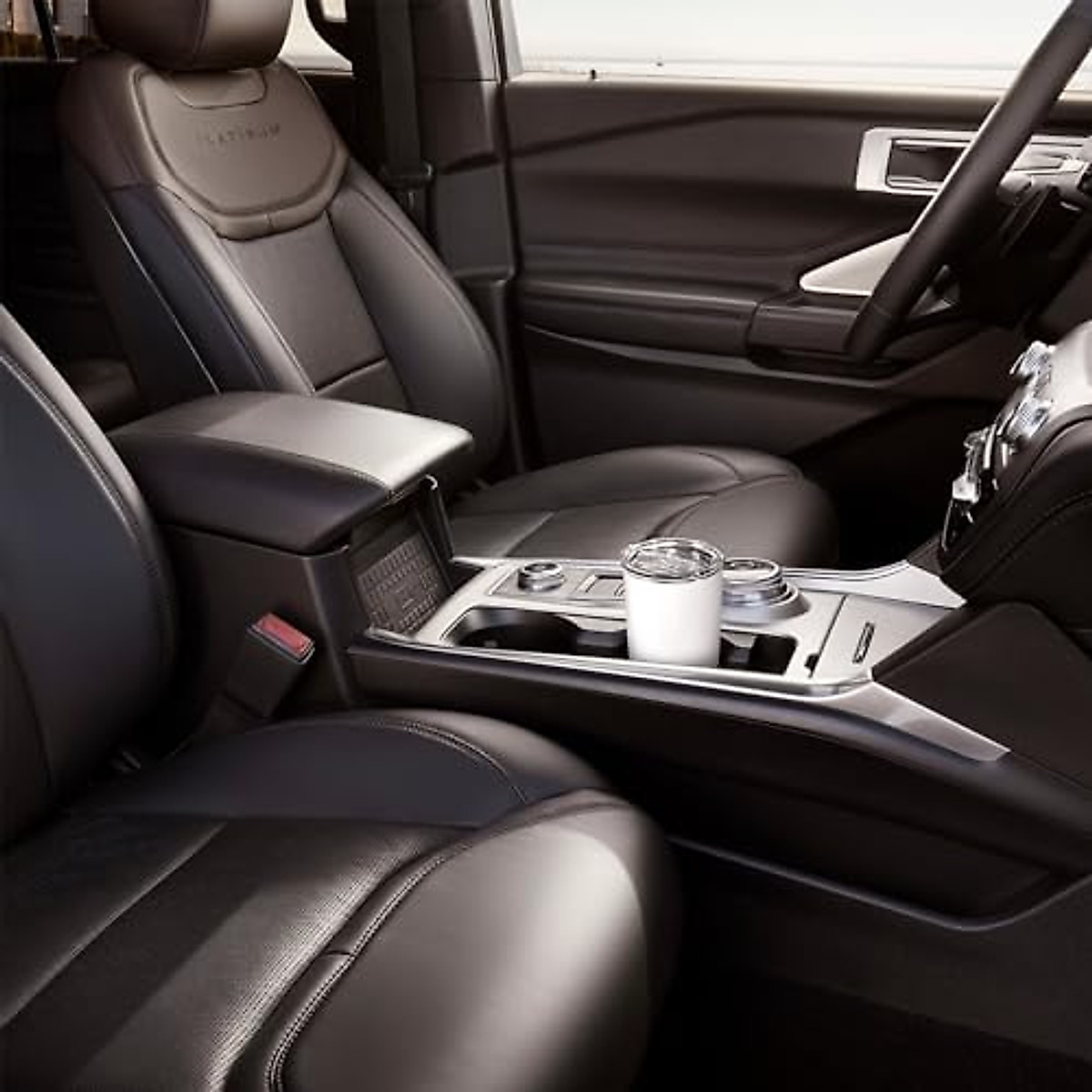 iPick Image for Ford Bronco in Black Color 20 oz Dual-Wall Insulated Stainless Steel White Travel Tumbler