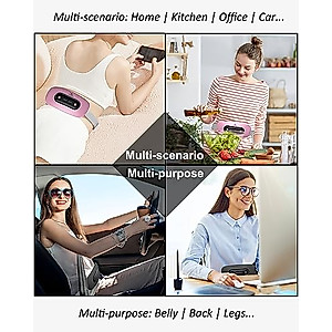 Electric Heating Pad, Portable Cordless Menstrual Heating Pad with 4 Heat Levels and 4 Massage Modes, Heating Pad for Cramps,Back Pain Relief (Pink)