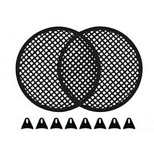 10" SubWoofer Metal Mesh Cover Waffle Speaker Grill Protect Guard DJ Car Audio (1 Pair) with Screws and Clips