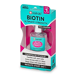Nail-Aid Biotin Ultimate Strength - Nail Treatment & Strengthener - Clear, 0.55 Fl Oz (08873)