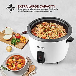 Aroma Housewares 32-Cup (Cooked) (16-Cup UNCOOKED) Pot Style Rice Cooker (ARC-7216NG) , White
