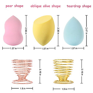 Abgream 24pcs Makeup Sponge Blender Set - 21 Pcs Latex-Free Vegan Sponges with 3 Pcs Makeup Blender Holder, Beauty Cosmetic Foundation Blending Powder Puff for Liquid Powers BB Cream (Style 1)