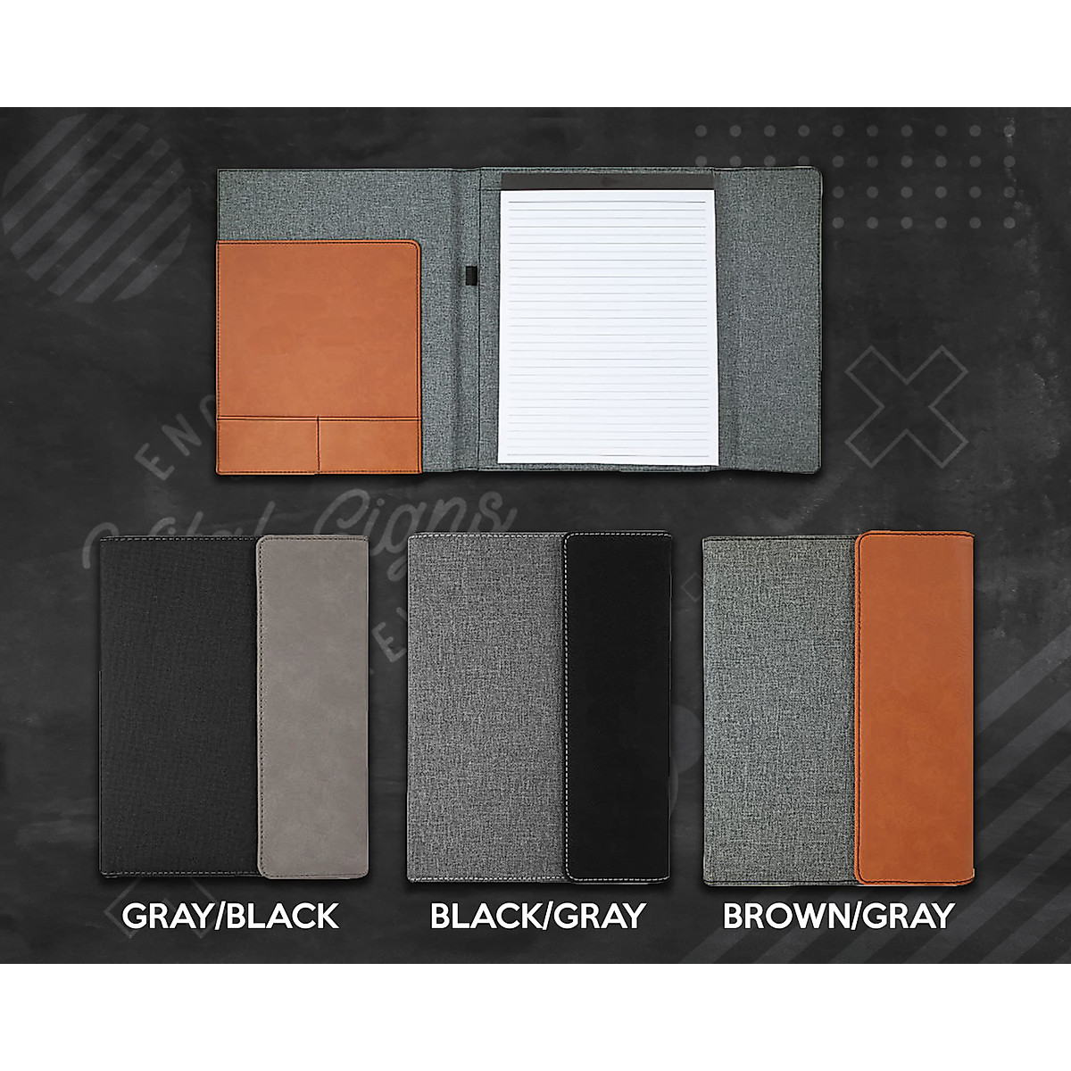 Alterd Industries California Highway Patrol - CHP State Trooper Gift, california highway patrol coffee Cup, Gifts for Officers Leather Portfolio Graduation (Black/Silver)