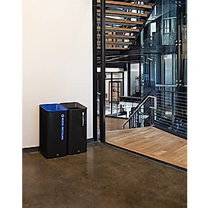 Rubbermaid Commercial Products Sustain Mixed Recycling Trash Can, 23-Gallon, Blue, Indoor/Outdoor Garbage Bin with Nested Lid for Office/Mall/School/Stadium