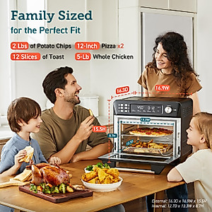 COSORI Air Fryer Toaster Oven 26.4QT, 12-in-1 Convection Ovens Countertop Combo, 6-Slice Toast, 12-inch Pizza, Basket, Tray, Recipes &3 Accessories, Wifi, CS100-AO