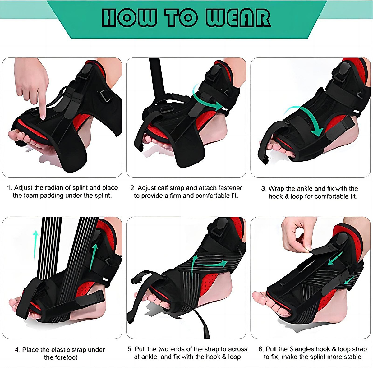 Vingtank Plantar Fasciitis Night Splint,3-in-1 Adjustable Plantar Fasciitis Relief Night Splint for Women & Men,Relief Brace for Plantar Fasciitis Relief, Achilles Tendonitis and Foot Drop