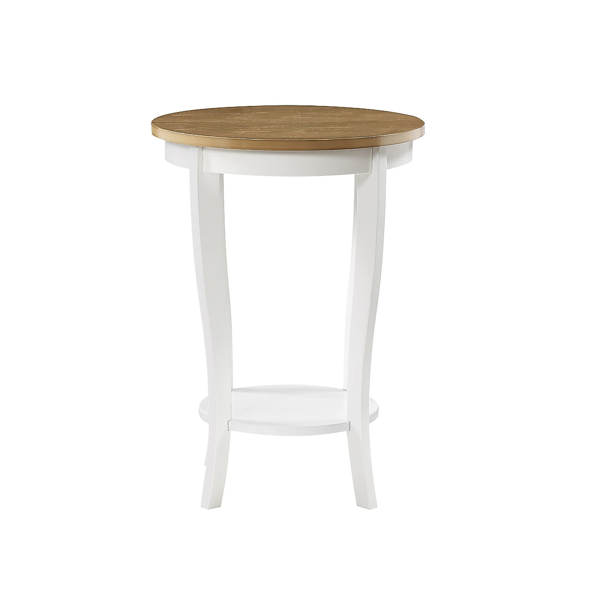 Convenience Concepts American Heritage Round End Table, Driftwood / White