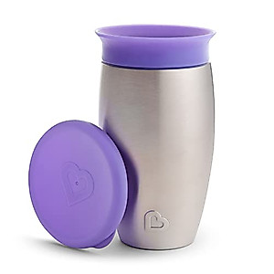 Munchkin® Miracle® Stainless Steel 360 Toddler Sippy Cup, 10 Ounce, Purple
