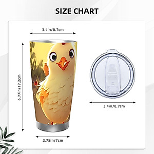 GDSHJKLW Chicken Chick Tumbler With Lid And Straw 20oz Stainless Steel Leakproof Travel Coffee Mug Double Wall Insulated Cup Gifts For Women Home Office