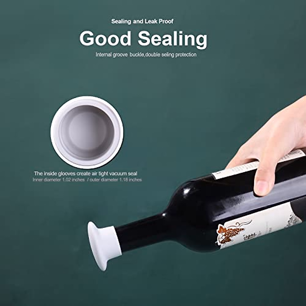 Hyvigo 4Pcs Silicone Wine Caps, Wine Stopper With Gift Box, Reusable Wine Bottle Stoppers and Champagne stoppers, Strong Sealing, Leak Proof, 4 Colors