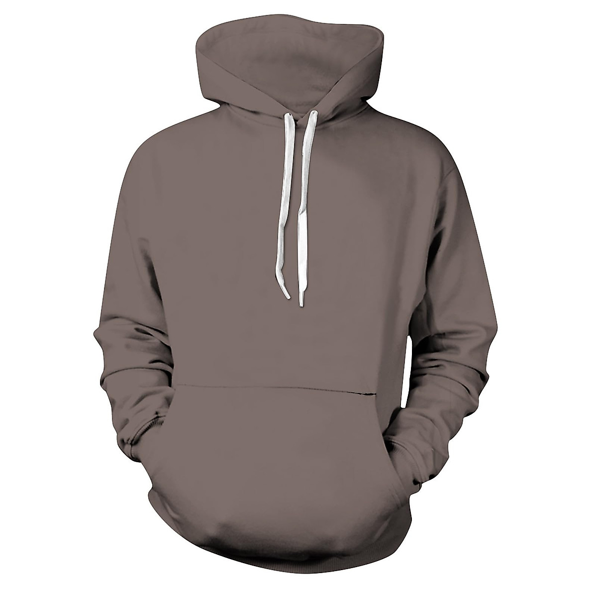 RTTUIOP Big And Tall T Shirts For Men Casual Hike Long Sleeve Hoody Men Pocket Hooded Solid Color Hoodie Fit Super Soft Pullover Men Khaki