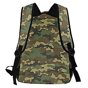 Zheqiai Green Camo Camouflage Backpack Preschool Schoolbag Cute Lovely Book Bags Travel Shoulder Backpacks For Boys Girls Children Kids Students Toddler Birthday Party Gifts, One Size (Black-48)