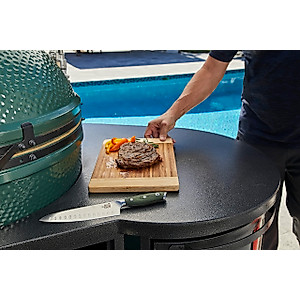 Big Green Egg Culinary Chef Knife Set (4 piece) with Case - German Steel Knives, 8” Chef Knife, Santoku Knife, Slicing Knife, and Paring Knife. Best Chef Knife Set