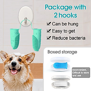 VVHOMIFE Two Finger Toothbrush for Dogs, Cat Toothbrush Two Finger, Double Cleaning Strength, Double The Efficiency, Efficient Teeth Cleaning, Ergonomic, Ring Bristle, Easier to Use. (2-pcs, Blue)