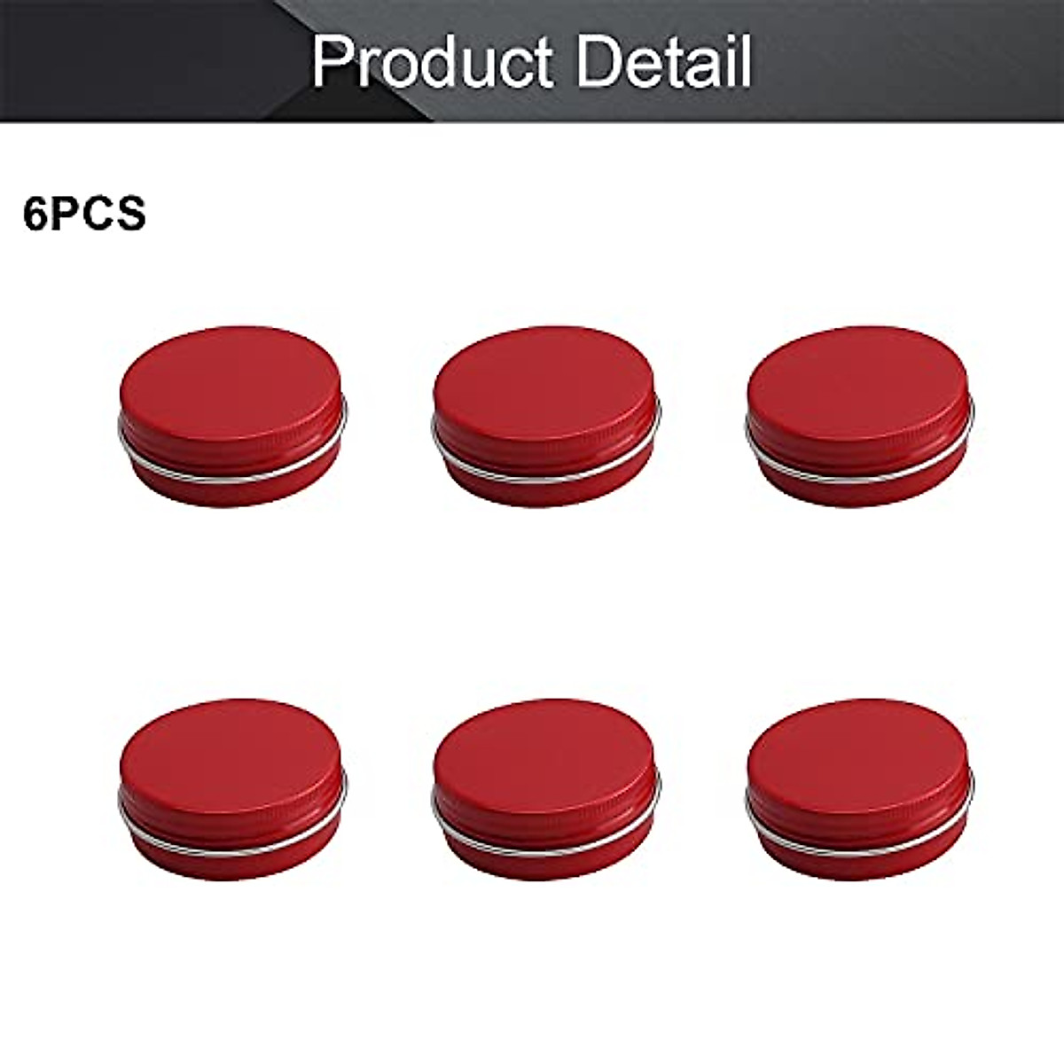 Othmro 6pcs 1oz Metal Round Tins Aluminum Tin Cans Containers with Screw Lid, 50 * 20mm(DxH) Red tin cans for Salve, Spices, Lip Balm, Tea or Candies 30ml