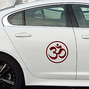 Angdest Yoga Om Aum (Burgundy) (Set of 2) Premium Waterproof Vinyl Decal Stickers for Laptop Phone Accessory Helmet Car Window Bumper Mug Tuber Cup Door Wall Decoration