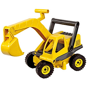 ksmtoys Lena Eco Active Toy Excavator Truck is a Eco Friendly BPA and Phthalates Free Biodegradable Green Toy Manufactured from Food Grade Resin and Wood, Yellow, 11x8x6