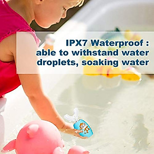 Sunartec Kids Musical U Shaped Toothbrush, Ultrasonic Electric Toothbrushes for Kids 2 Brushing Modes and 1 Gums Care 360° Sonic Toothbrushes for Child 4 Brushheads (Purple and Blue Random)