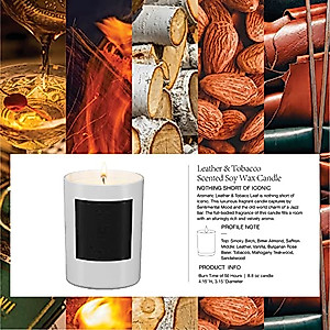 ESNA HOME Leblanc Leather & Tobac Premium Aromatherapy Scented Candles | Mom Will Love | All Natural Essential Oils Soy Candles | 8.8oz 50 Hours Long Burning | Premium Votive Candle Mother’s Day