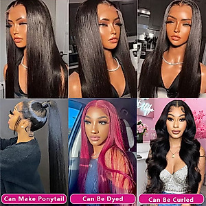CHEETAHBEAUTY Straight Glueless Wigs Human Hair Pre Plucked 5x5 HD Lace Closure Wigs Human Hair for Black Women Pre Cut Lace for Beginners With Baby Hair 220% Density(18inch)
