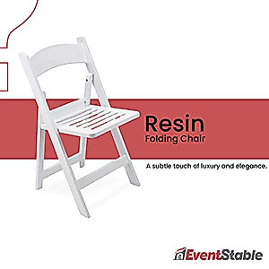 EventStable Titan PRO Resin Folding Chair - Indoor/Outdoor Lightweight Folding Chair - Slatted seat Folding Chair for Weddings Parties Events - 100 Pack