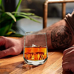 ini TECH Whiskey Glasses Set of 6, 9 Oz Scotch Glasses Set, Old Fashioned Glasses, Bourbon Glasses, Premium Scotch Glasses, Rocks Glasses, for Scotch, Bourbon, Liquor and Cocktail Drink