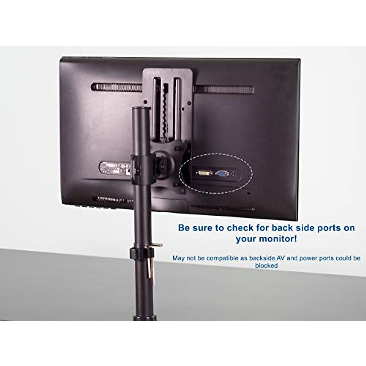 VIVO Height Adjustable VESA Adapter for Single 13 to 27 inch Monitor, Accessory Bracket Kit for Individual Screen, Black, Stand-VAD3