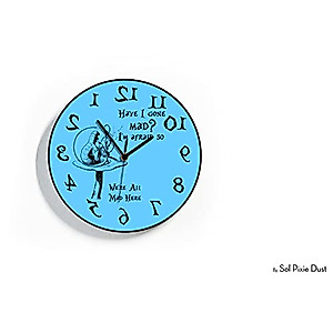 Reverse Wall Clock - Alice Hookah Smoking Caterpillar - Round Funny Clock - Backwards running Time - Counterclockwise Wall Clock - Optional RGB LED 5V Backlit