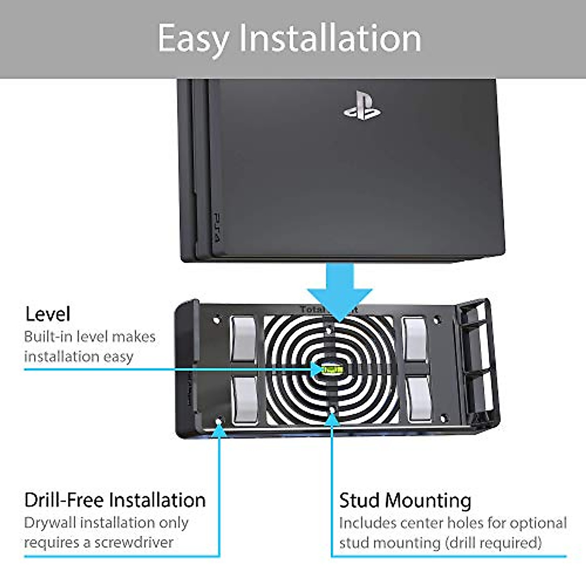 TotalMount for PlayStation 4 Pro (Mounts PS4 Pro on Wall Near TV)
