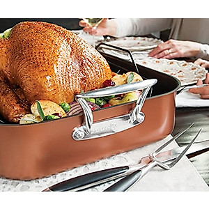 Nordic Ware Turkey Roaster with Rack, Copper