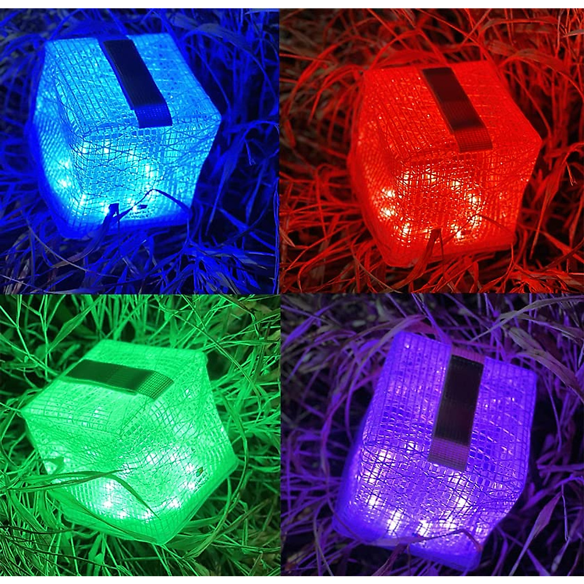 Solight Design Solar Puff Merlin, Rechargeable Color Changing Solar Lantern - Collapsible LED Camping Lantern, Easy Open and Fold, Extreme Weather-Tested (Multicolored)