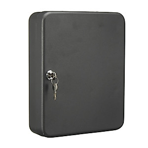 Hardware Tools Kit Wrench All Purpose Tool Box 36Pcs Key Cabinet Storage Tool Box Lockable Security Metal Iron Hook Box Wall Mounted Case Professional Watch Repair (Color : Black)