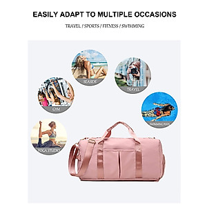 SENGTER Gym Bag with Shoe Compartment and Wet Pocket Nylon Waterproof Duffel Bags for Traveling Shoe Bag Sports Bag Dance Bag for Girls Travel Bags for Women Mens Overnight Bag Gym Equipment