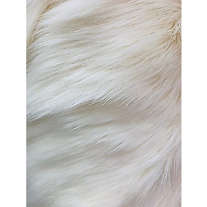 Sasha Ivory 2 Inch Long Pile Soft Luxury Faux Fur Fabric Fursuit, Cosplay Costume, Photo Prop, Trim, Throw Pillow, Crafts