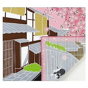 FUROSHIKI- Japanese Wrapping Cloth (Traveling-cat : SAKURA)