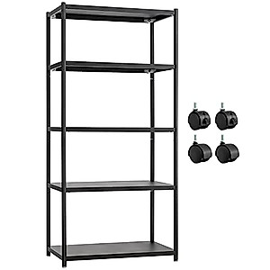 ALIMORDEN 27.5 Inch 5 Tire Storage Shelf Metal Wire Shelving Rcak Black Utility Rack Standing Corner Storage Cabinet