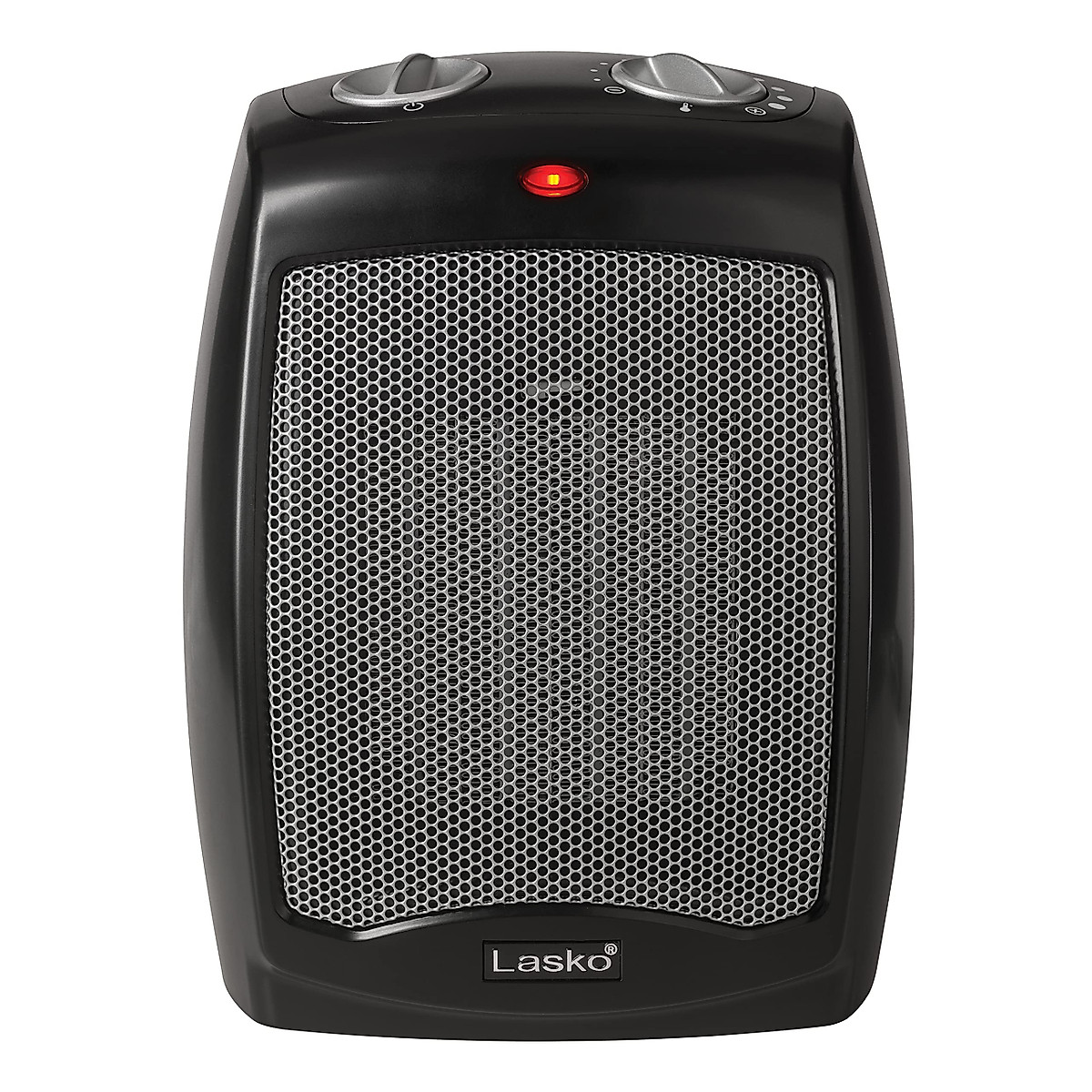 Lasko CD09250 Ceramic Adjustable Thermostat Tabletop or Under-Desk Heater, 9 Inches High, Black