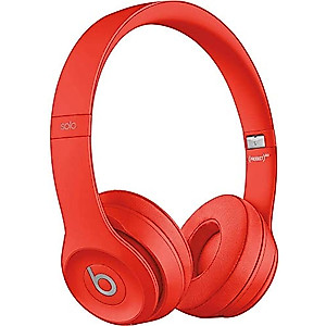 Beats Solo3 Wireless On-Ear Headphones - Citrus Red (Renewed)