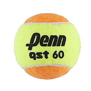 Penn QST 60 Tennis Balls - Youth Felt Orange Dot Tennis Balls for Beginners - 3 Ball Polybag
