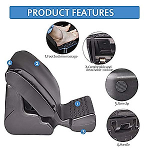 Scalebeard Under Desk Footrest Ergonomic Footrest Angle Height Adjustable Foot Rest with 3 Functional Modes & Massage,Max 120 Pounds Load for Office,Under Desk,Car,Home (Black)