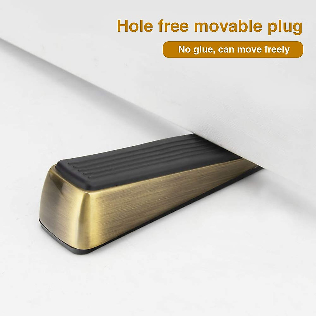 Metal Door Stop, Heavy Duty Door Stop, Anti-Scratch/Rust Wedge Stopper for Bottom of Door Rubber Heavy Doorstops Wedge Door Stoppers