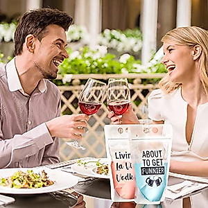 Drink Pouches with Straws Plastic Drink Bags with Zipper Party Beverage Bags Juice Pouches for Adults and Teens (36 Sets,9 Styles)