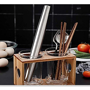 Smooth Stainless Steel Rolling Pin for Baking Fondant, Pizza, Pie, Pastry, Pasta, Dough, Cookies (12.8in)