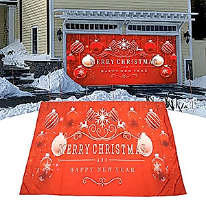CHICIRIS Christmas Door, Polyester Material Light Weight Foldable Portable Garage Door for Backdrops (400 * 180cm)