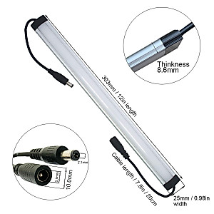 Litever Under Cabinet LED Light Bar Kits Plug in 3 pcs 12 inches Light Bars per Set Warm White 3000K 20W 1000 Lumen Dimmable for Kitchen Cabinets Counters Bookcases (3 Bars Kit-3000K)