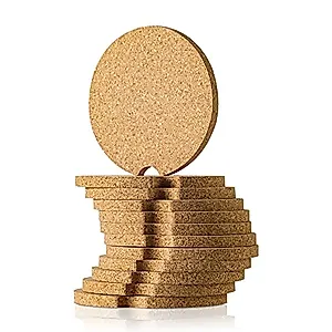 12 Pcs Car Coasters Cup Holder Insert Coaster, Absorbent Cork Bar Coaster, Heat Resistant Reusable Anti Slip Blank Drink Coaster with Fingertip Grip for Easy Removal, Car Decor Accessories for Women