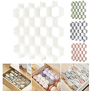 Na.c health Drawer Divider Organizer, Adjustable Honeycomb Underwear Socks Storage Organizer,Dresser Ties Clothes Closet Organizer 8pcs (white)