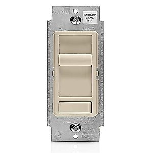 Leviton 661F-10T 1.5 Amp SureSlide Single-Pole or 3-Way Fan Quiet Control, Light Almond