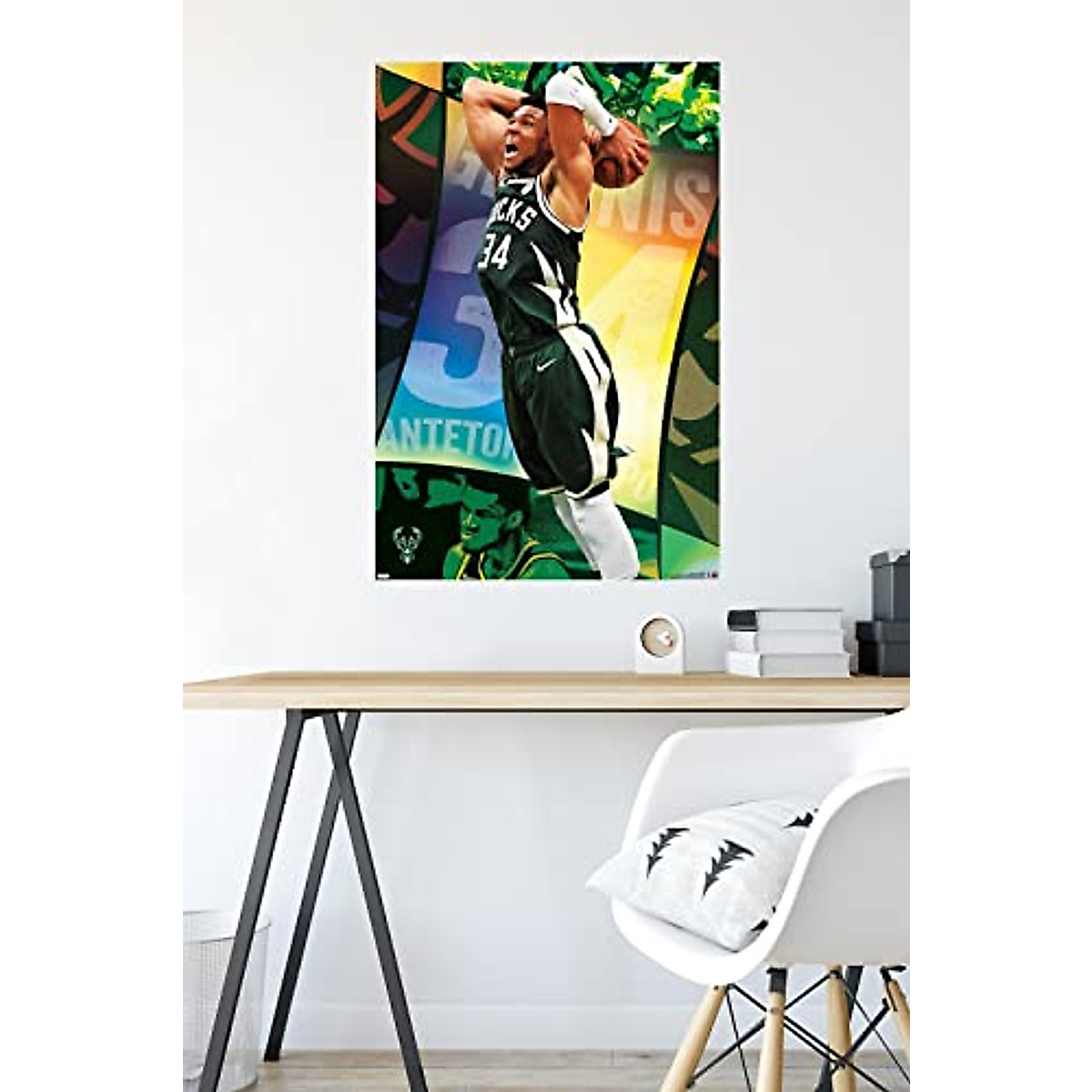 Trends International NBA Milwaukee Bucks-Giannis Antetokounmpo 21 Wall Poster, 22.375" x 34", Unframed Version